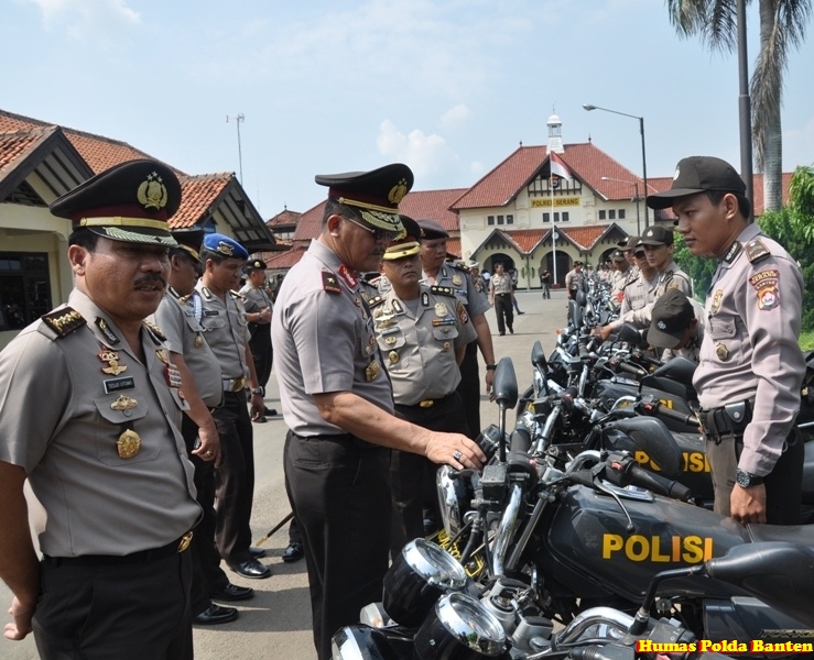 SPRIPIM POLDA BANTEN: Polres Serang Polda Banten Gelar Apel Kesiapsiagaan