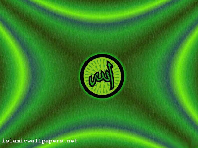 Allah Name Calligraphy with Green Background - Islamic Wallpapers ...