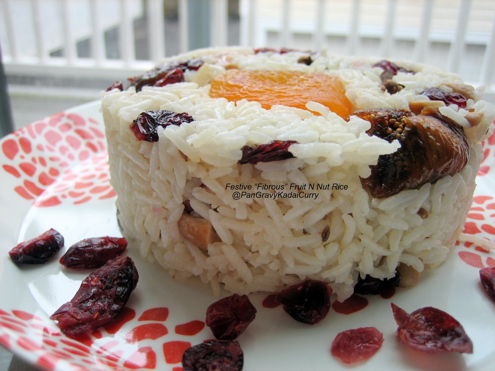 Pan Gravy Kadai Curry: Festive "Fibrous" Fruit N Nut Rice