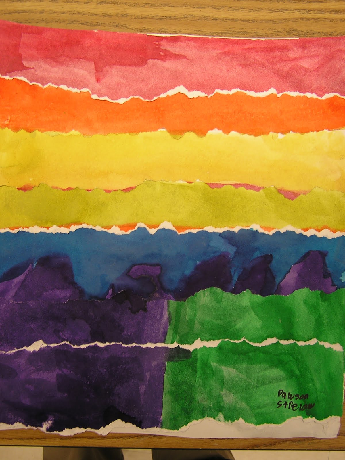 P. C. K. Art Room : Sixth Grade Watercolor Landscape collage