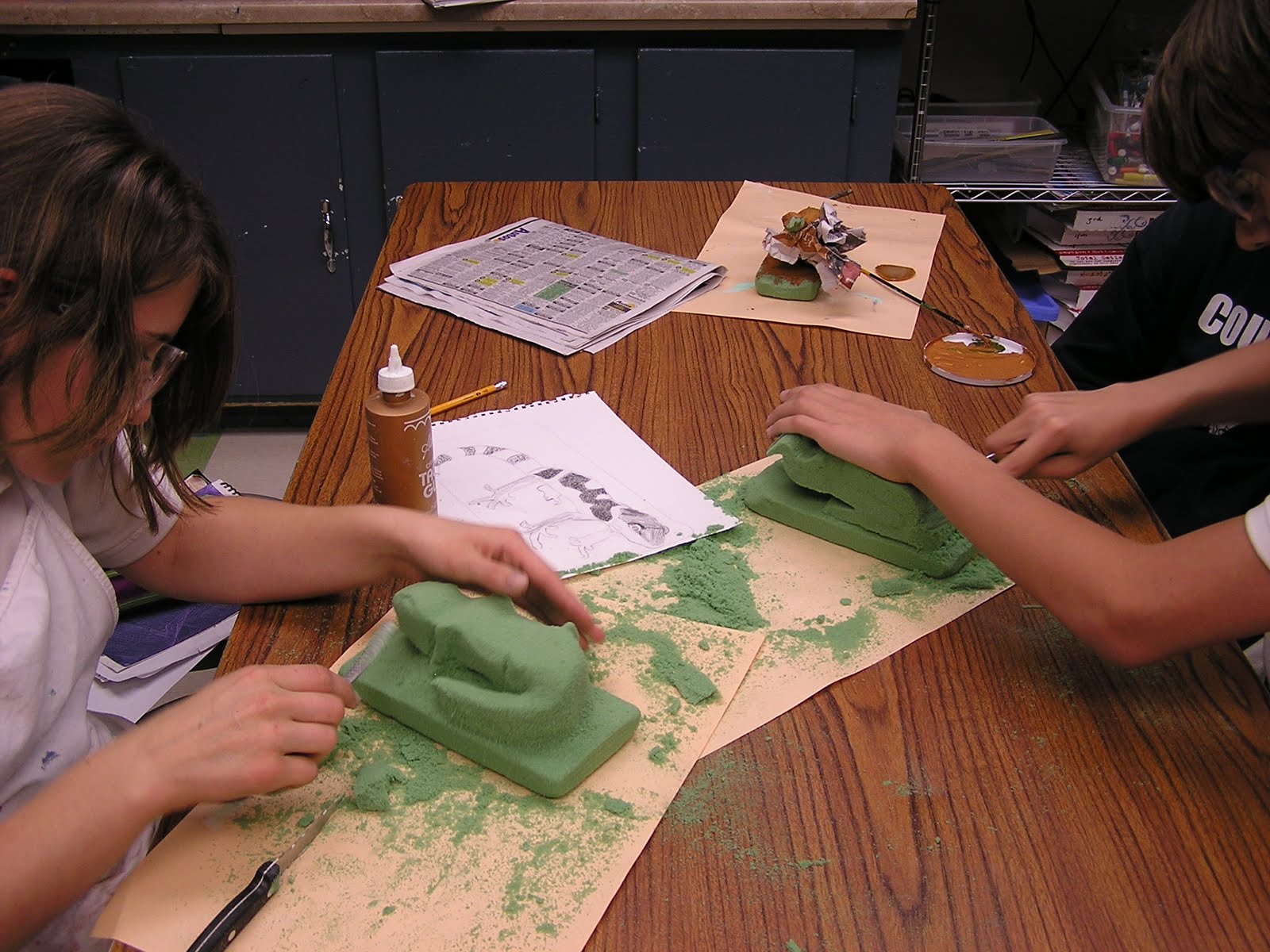 P. C. K. Art Room : Egyptian Animal Carving in 8th Grade Sculpture