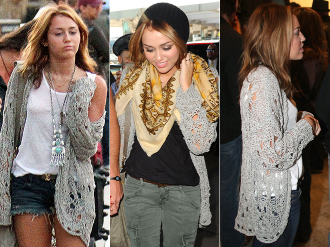 Hush Or Die: Miley Cyrus in Topshop Cardigan
