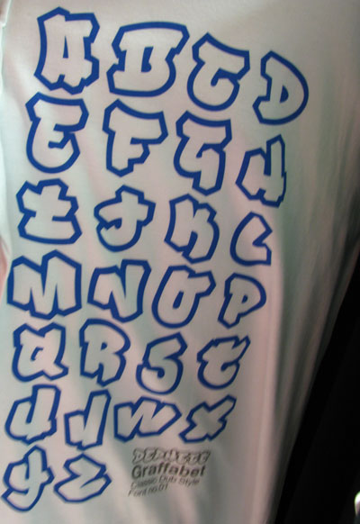 graffiti walls: Dephect Graffiti Alphabet T-Shirt (Letters A-Z)