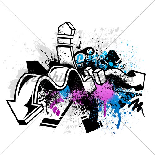 alphabet graffiti art: Colorful Graffiti Design - Stock Photo