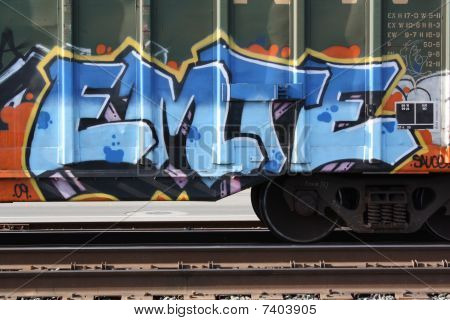 graffiti: Train Graffiti Letter "EMTE"