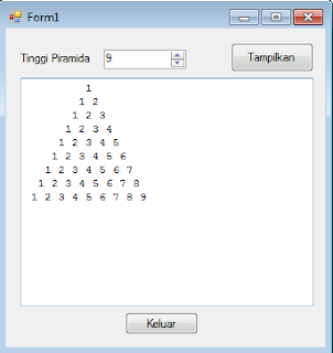 Membuat Segitiga Piramida Angka Dengan VB 2008 | IT Programmer
