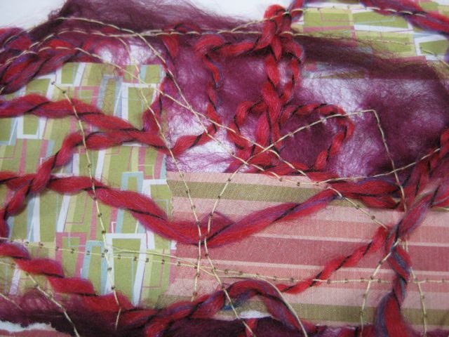 Mega•Crafty: Sew a Paper and Fiber Card: Sewing 101 Week