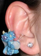 Dark Thoughts And Pleasant Dreams: Sterling Silver & Polymer Clay Ear Cuffs