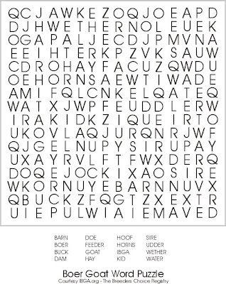 Jumping Butts: Goat Word Search
