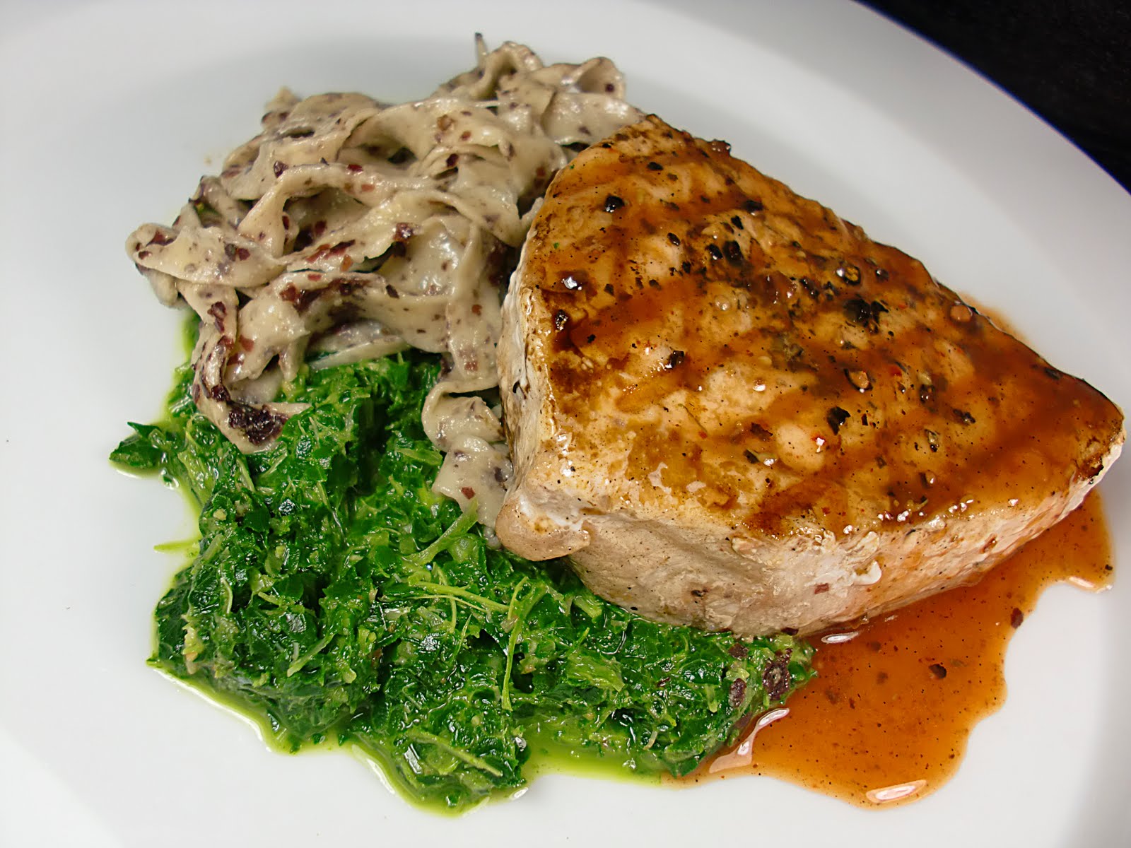 ChezWhat?: grilled swordfish, poached baby octopus and fresh cured ...