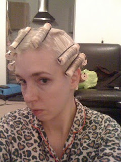 Snoodlebug: My everyday hair set - peach perm rods