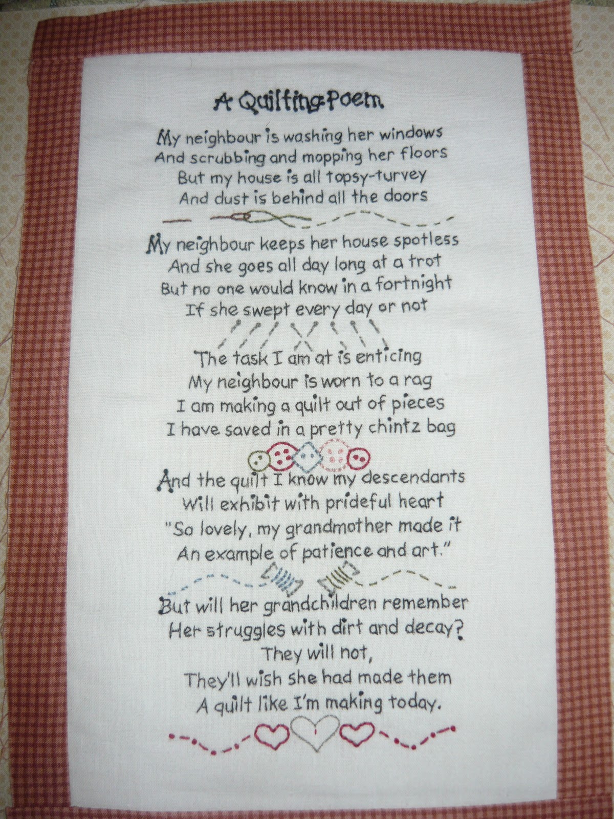 stitchingfarmgirl: A poem for keen quilters!