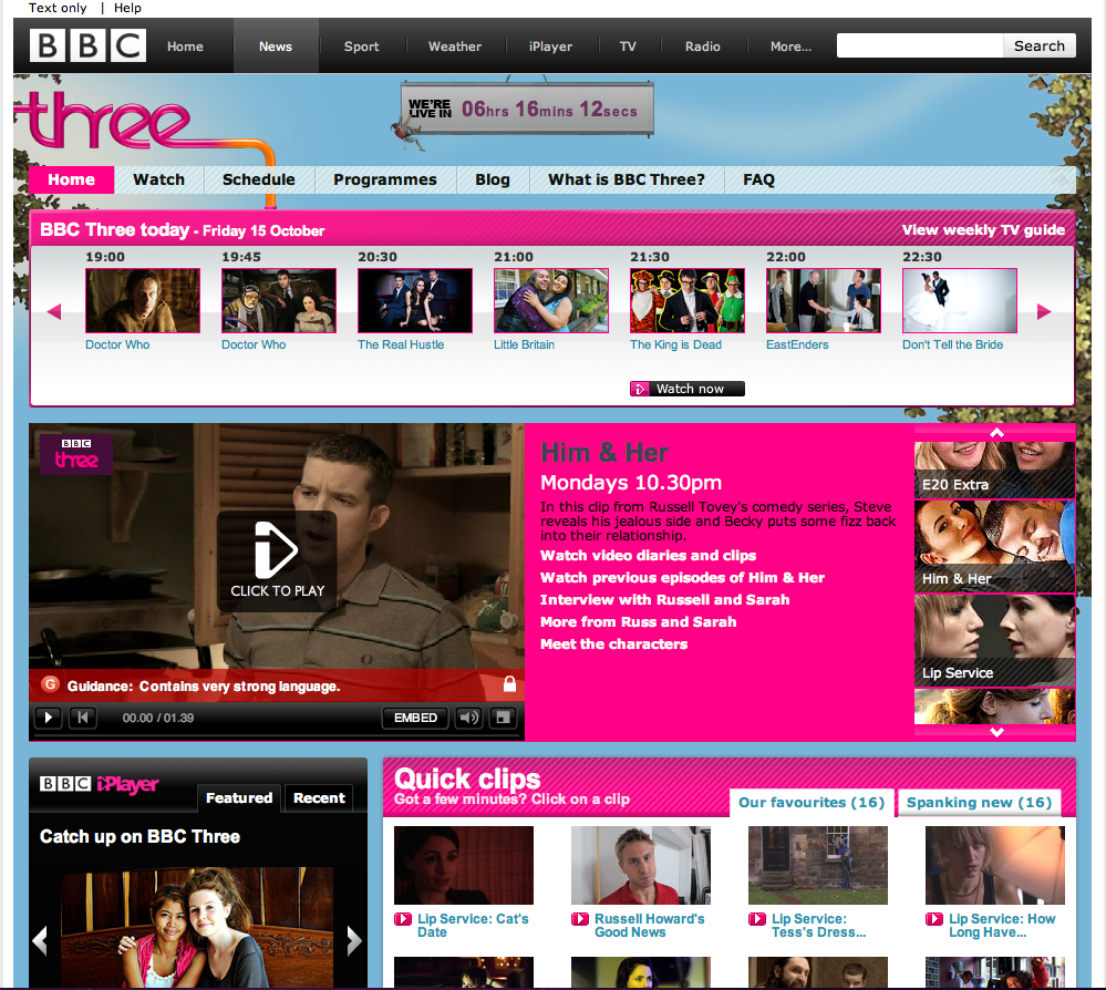 A2 Advanced Portfolio: Website Research Analysis: BBC Three, MTV and VIVA