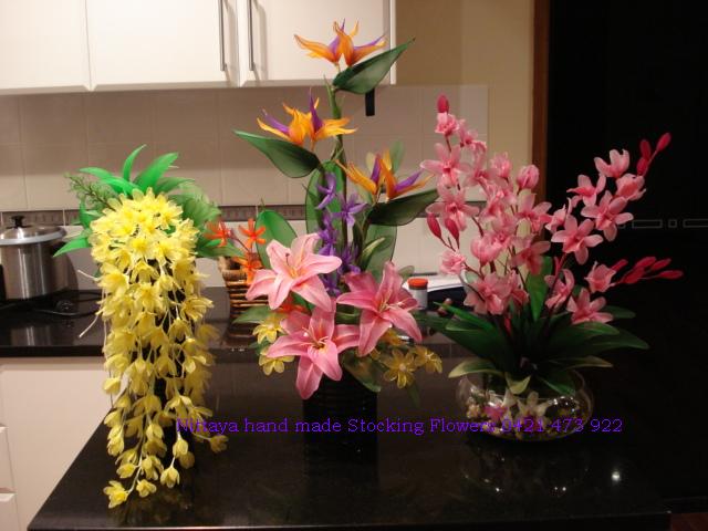 Handmade Stocking Flowers: my flowers