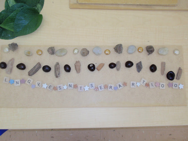 little preschool on the prairie: patterning with natural(ish) materials