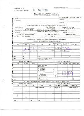 Shela's etc, etc: Tax Declaration Sample Copy