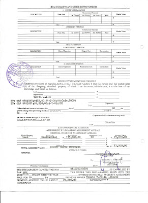 Shela's etc, etc: Tax Declaration Sample Copy