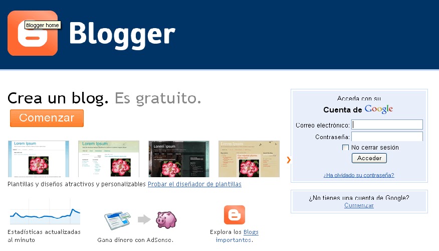 Como Crear Un blog en Blogger : Muy facil y Simple