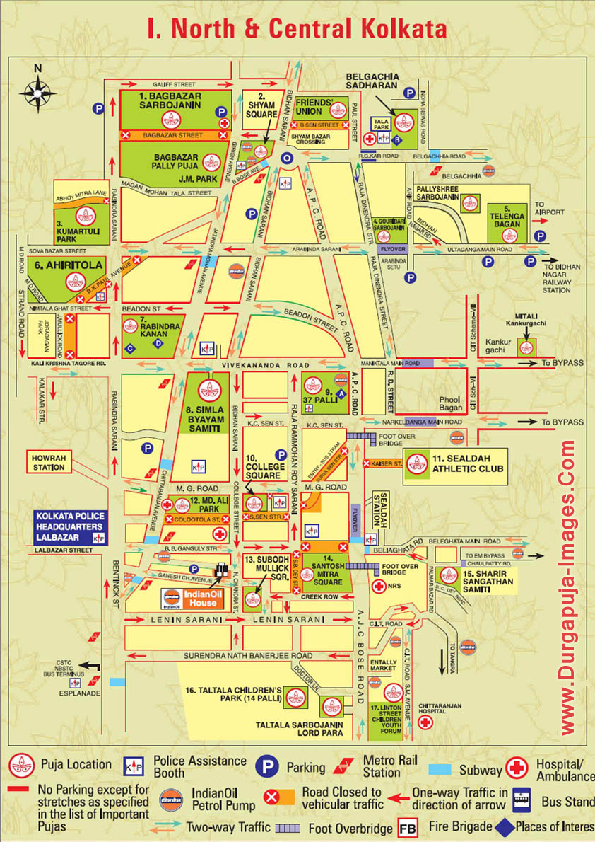 THE CITY OF JOY KOLKATA: Durga Puja Map - Kolkata Roadmap for Puja ...
