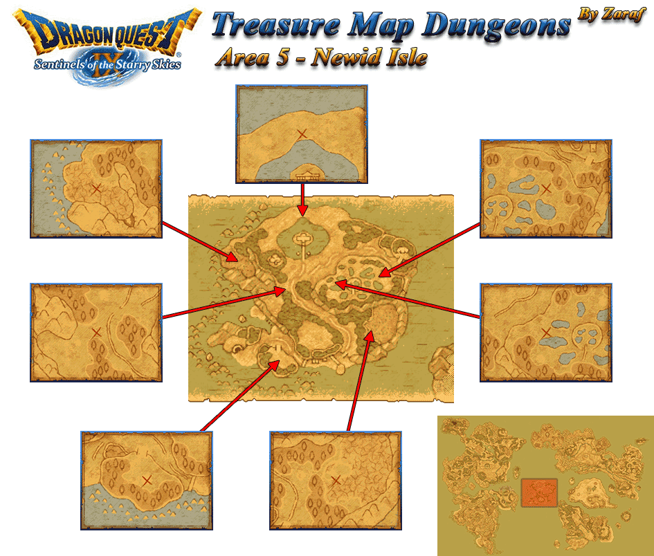 Dragon Quest 9 Grotto Maps: Newid Isle Grotto Maps