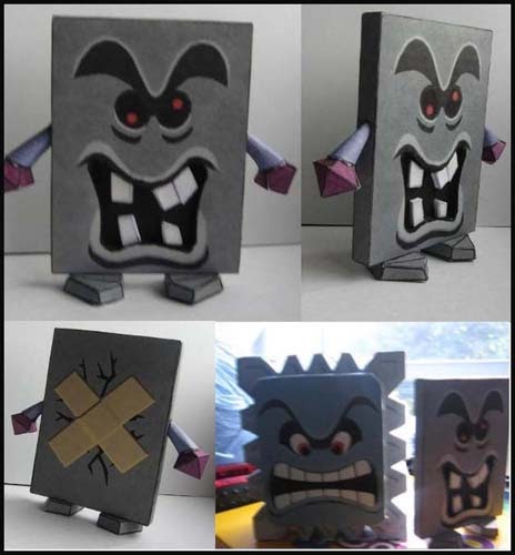 Mario Thwomp Papercraft