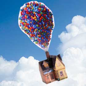 Disney.Pixar UP Papercraft - Carl's House with Balloons ~ Paperkraft ...