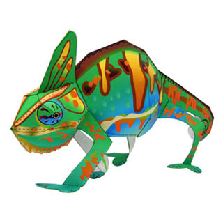 Veiled Chameleon Papercraft ~ Paperkraft.net - Free Papercraft, Paper ...