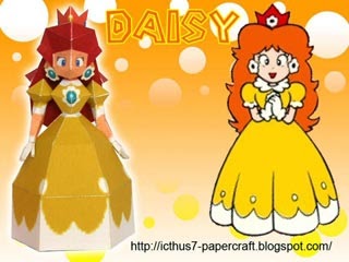 Super Mario Papercraft - Princess Daisy ~ Paperkraft.net - Free ...