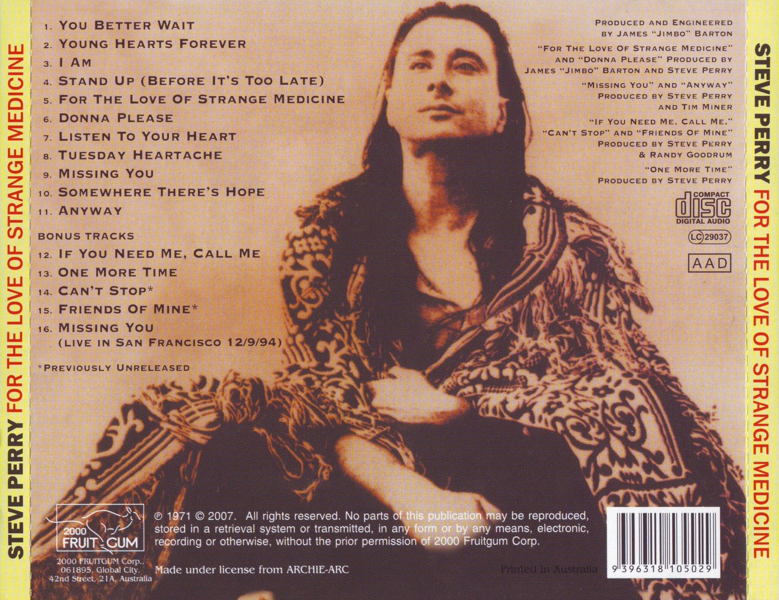 AOR Night Drive: STEVE PERRY - For The Love Of Strange Medicine [Remaster]