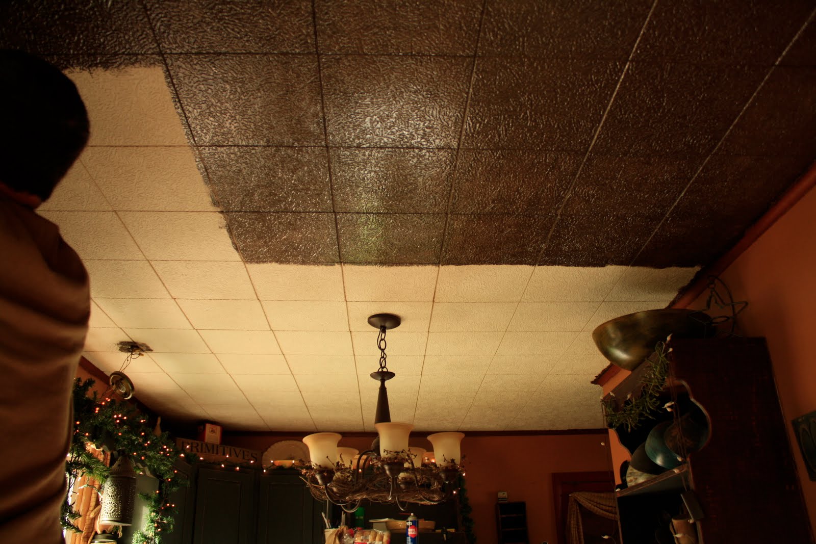 Bittersweet Prims: Faux Hammered Tin Ceiling