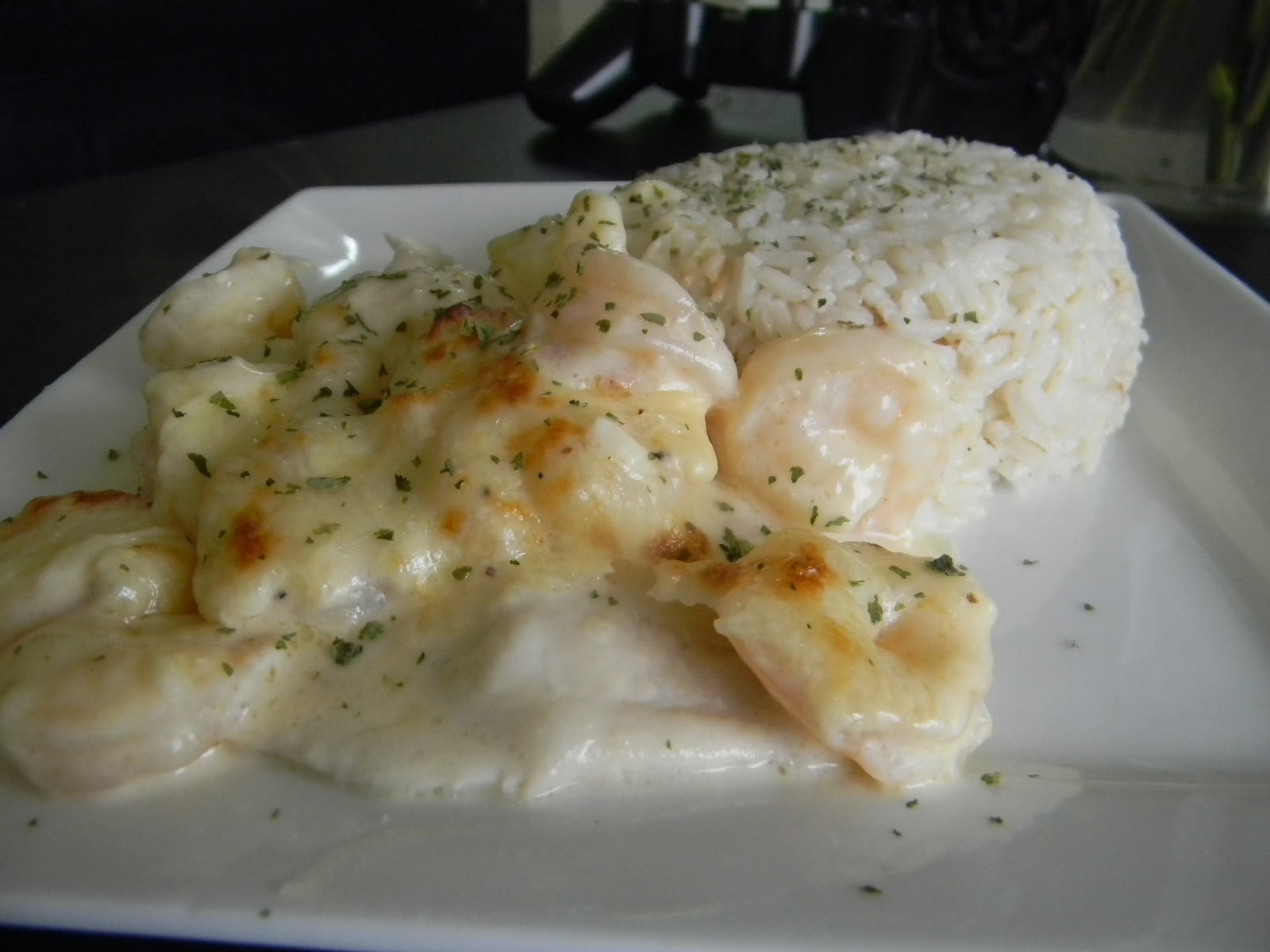 Filete de pescado gratinado con camarones! - Mi cocina hoy...