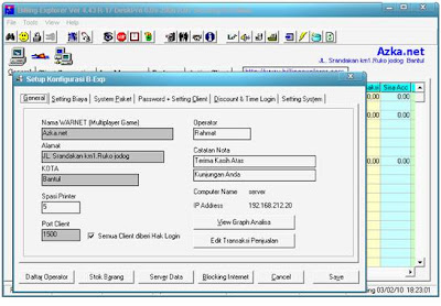 Cara setting BILLING WARNET: Cara setting billing WARNET