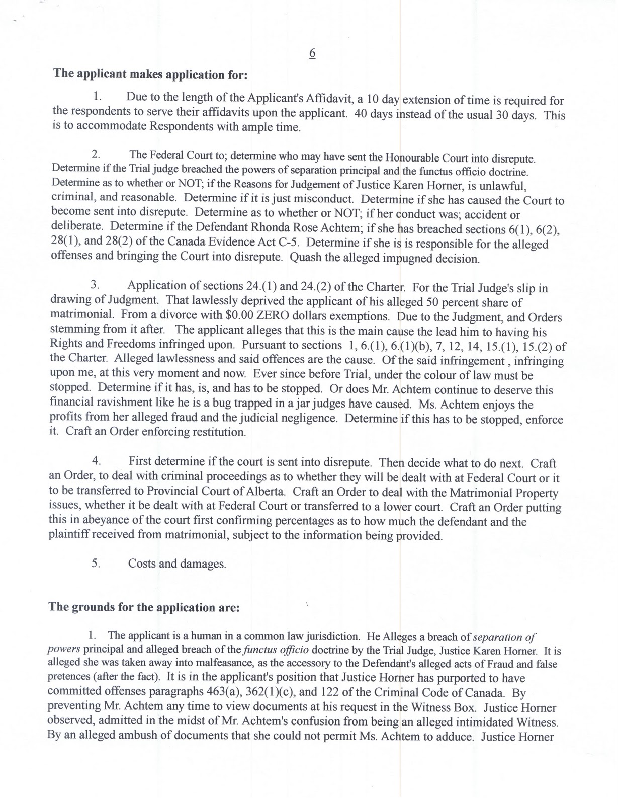 Notice of Application for Judicial Review: Notice of Application for ...