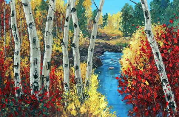 Aspen Paintings by Contemporary Aspen Artist Jennifer Vranes, Birch ...