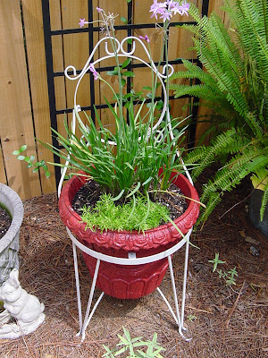 The Happy Homebody: Vanity Chair Turned Planter