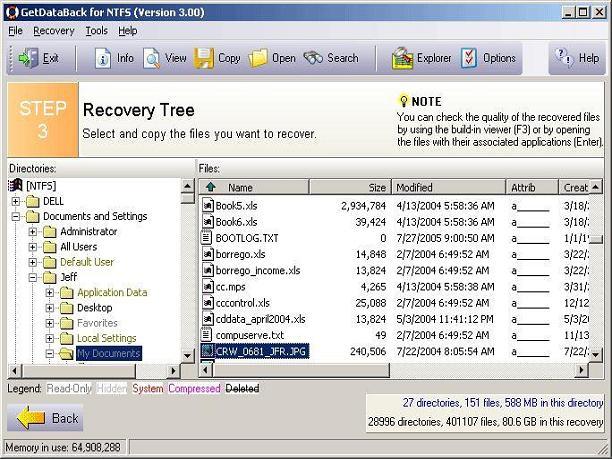 Data Recovery Freeware: GetDataBack Data Recovery 3.3