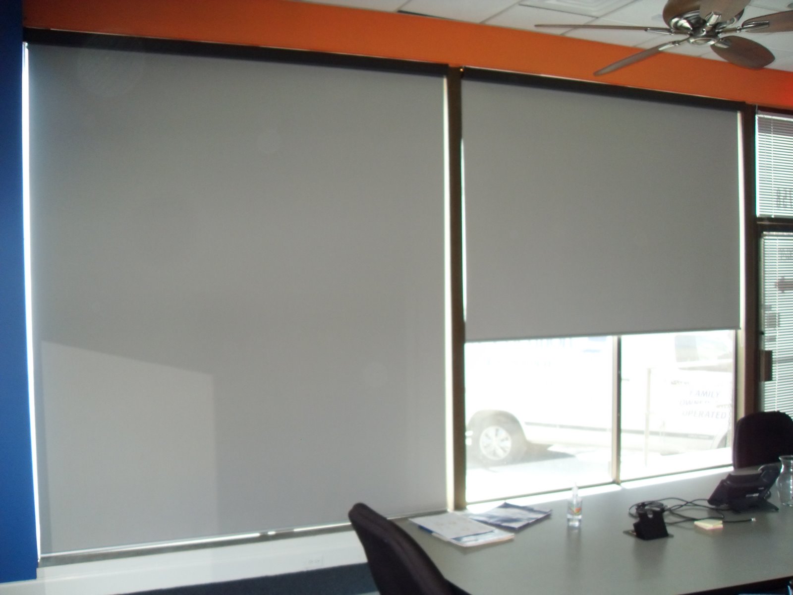 Louisville Blinds and Drapery: Roller Shades for a Media Conference Room