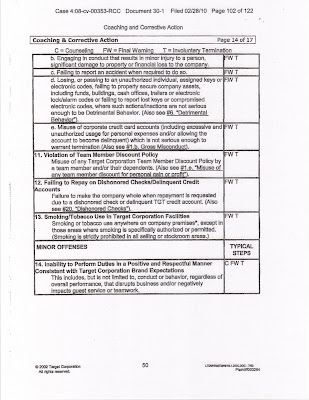 1) Target Corrective Action Guidelines 2) AP Directives: 1) Coaching ...