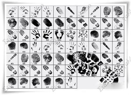 Fingerprints and Footprints Photoshop Brushes | Στάλες στο γαλάζιο