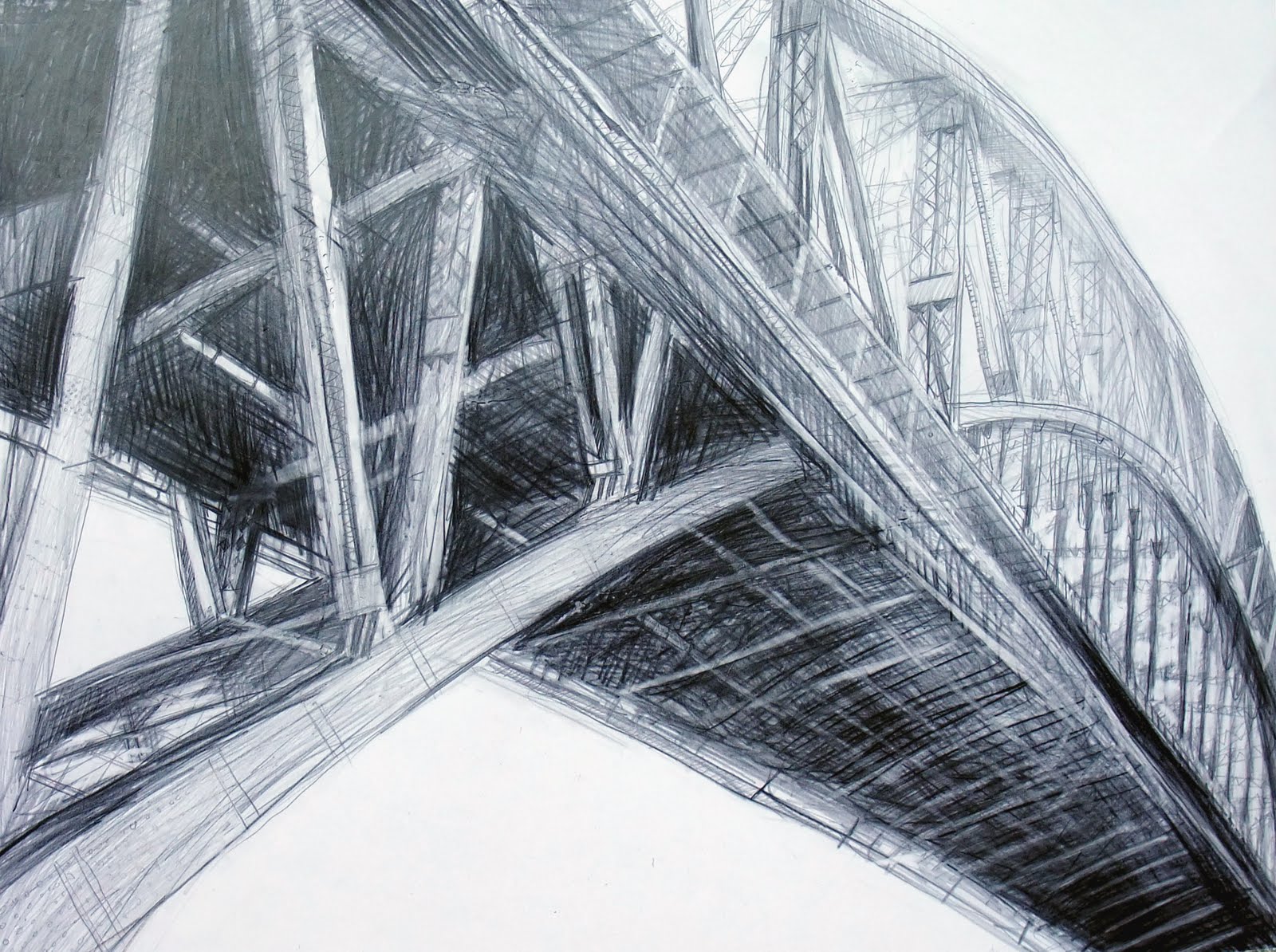 Nicola Moir Art: Sydney Harbour Bridge in Graphite