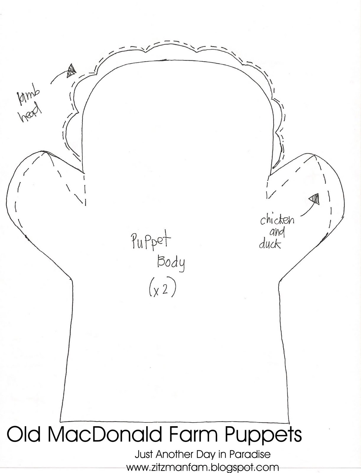 Larissa Another Day: Old MacDonald Puppet Tutorial and Pattern