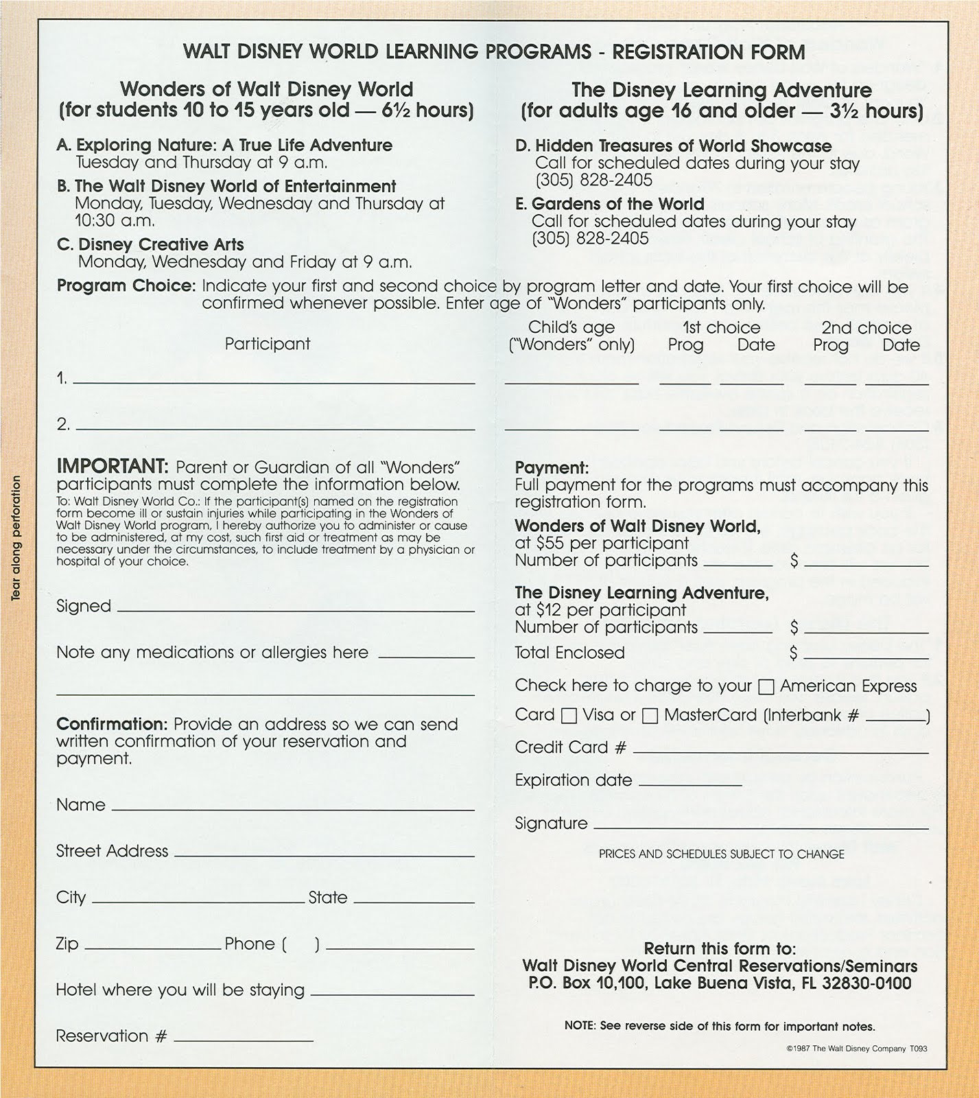 Disney Vacation Kingdom: Wonders of Walt Disney World Brochure