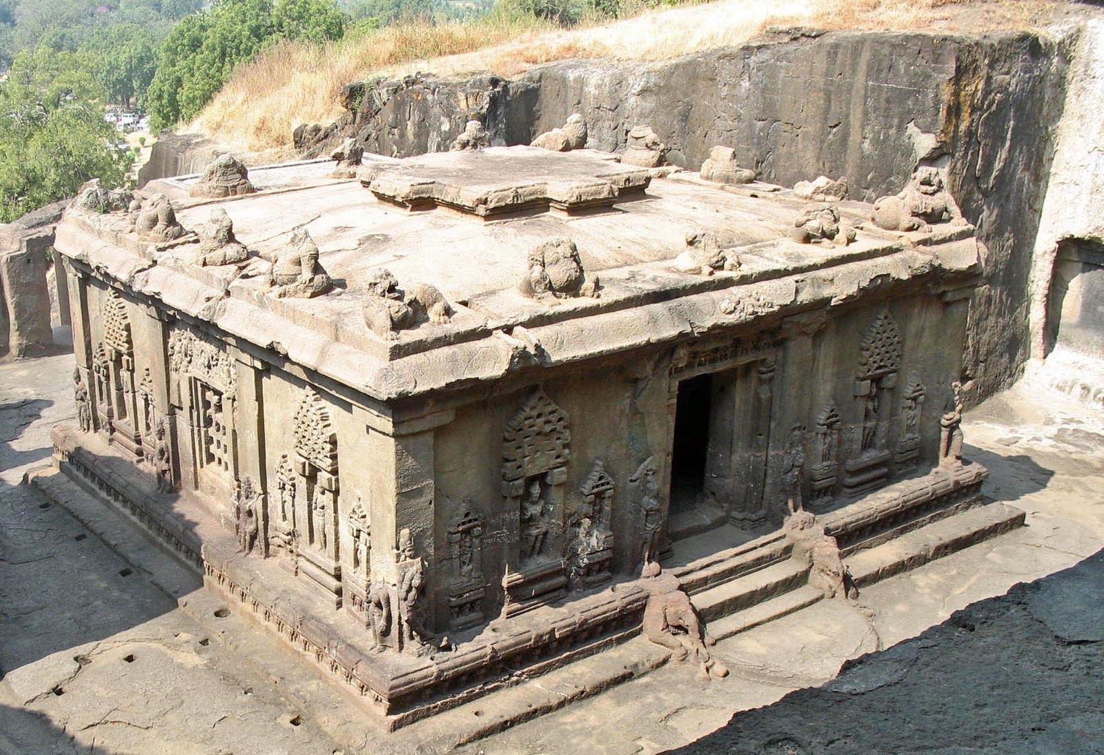 Stock Pictures: Ellora Temples sculpted exteriors
