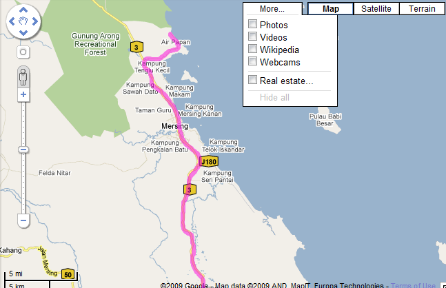 Drive up to Mersing, Fishing Bay Resort, Air Papan