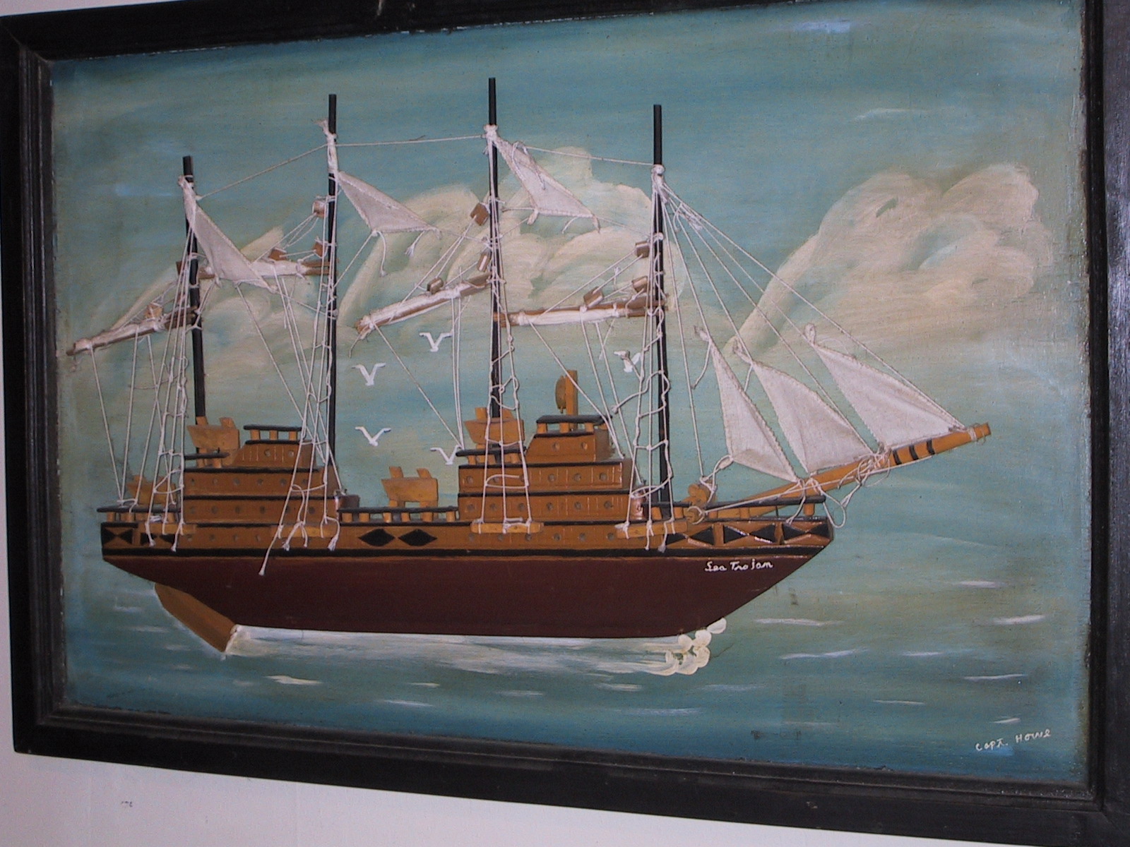 Blue Ridge Altered Art: A HALF-HULL SHIP PAINTING