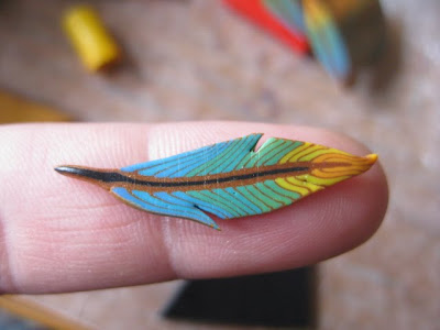 INVENTIVE SOUL : ~*Polymer clay feather cane by, Amber Dawn*~