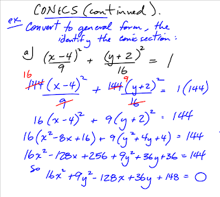 SVRSS Grade 12 Pre-Calculus Math: Conics Again...