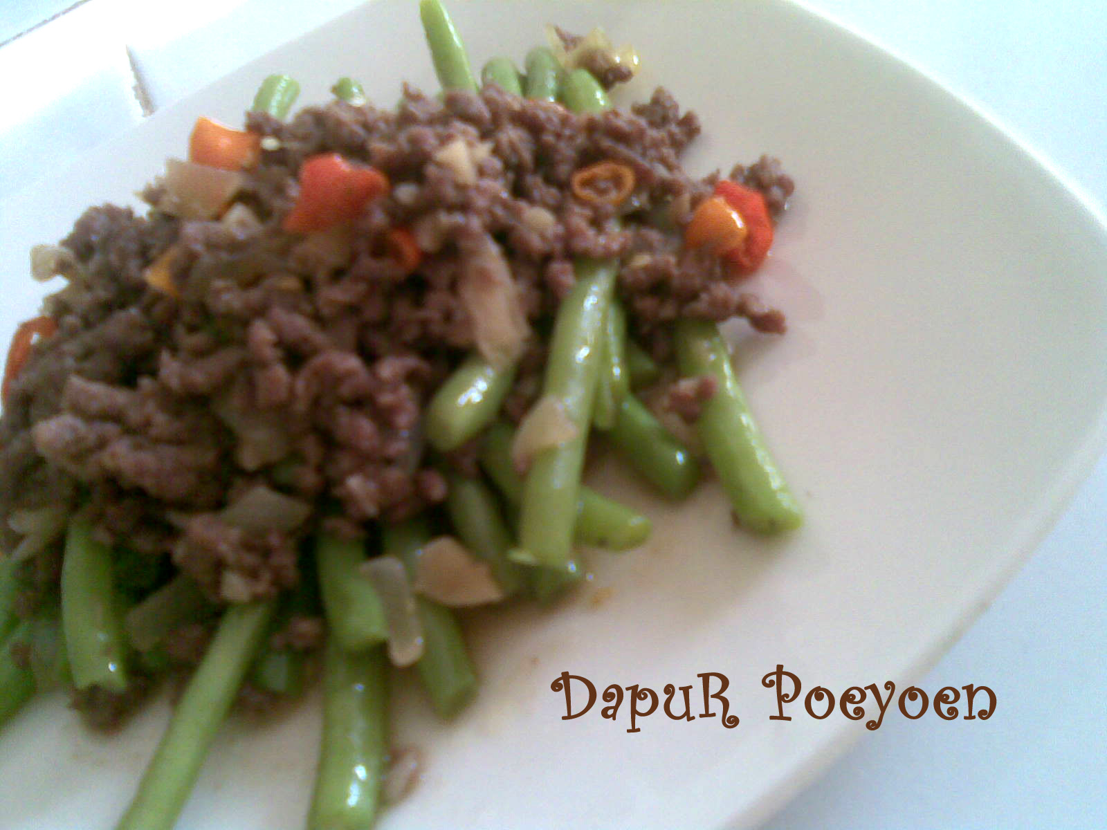 Dapur Kapulaga - Poeyoen: Baby Buncis Daging Cincang