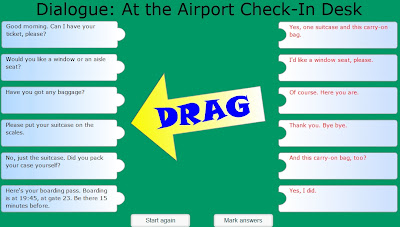 A CLIL TO CLIMB: Dialogue - At the Airport Check-in Desk, Matching Game