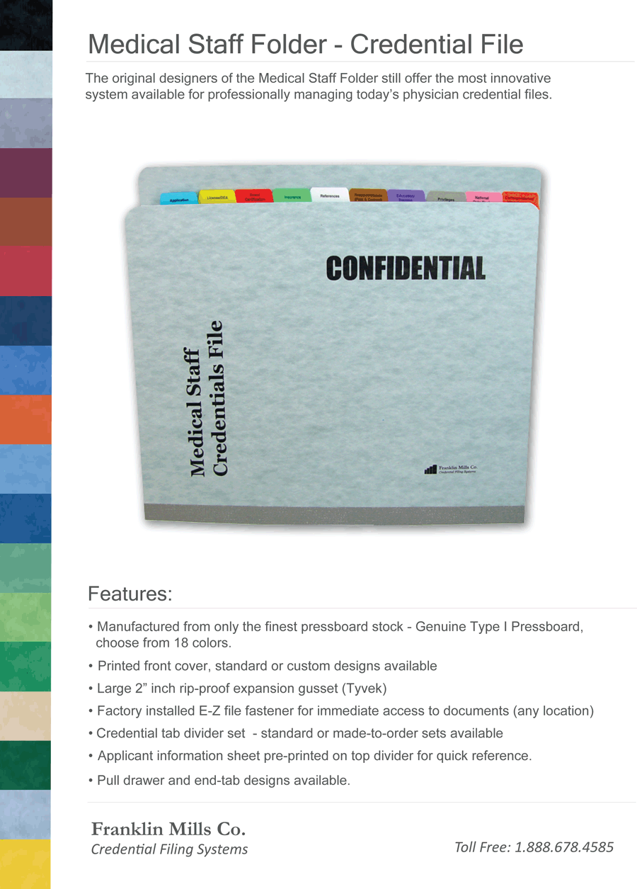 Medical Staff Credential Folders Medical Staff Folder And Credential Tab Dividers